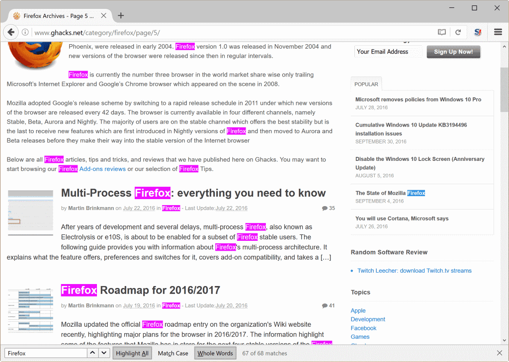Firefox 50 Released: Find out what is new - gHacks Tech News