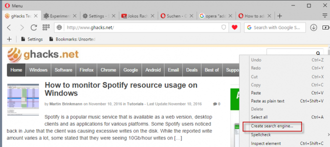 How to add custom search engines to your web browser - gHacks Tech News