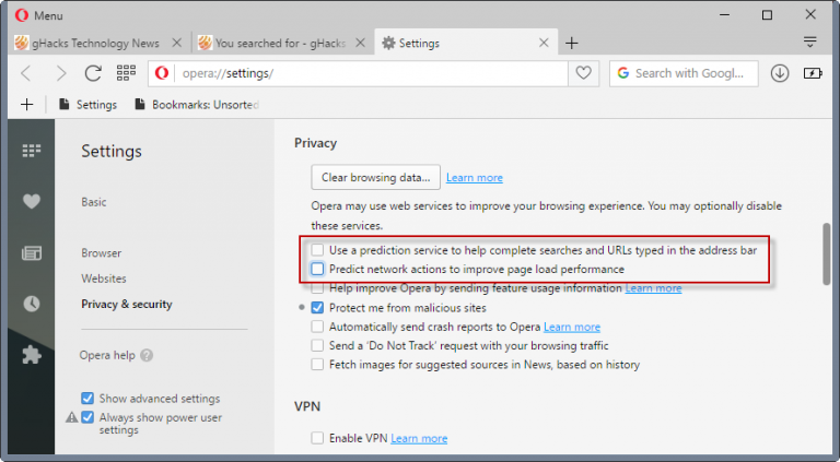 Opera 43: better performance, classic link selection - gHacks Tech News