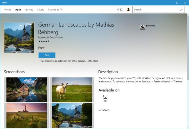 Windows Store: now with desktop themes - gHacks Tech News