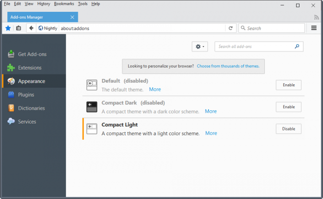 Firefox: new default theme, theme API makes an appearance - gHacks Tech ...