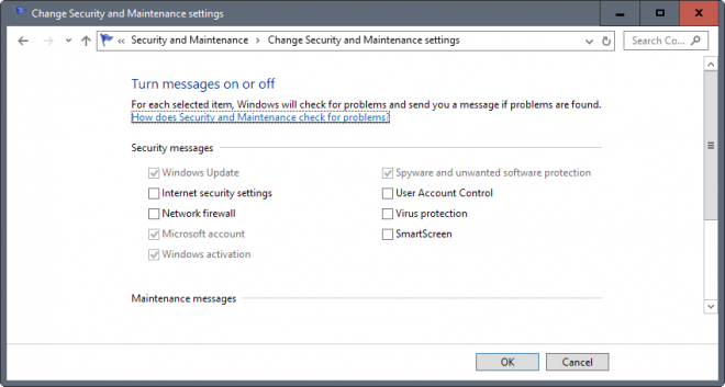 Disable Security Messages on Windows 10 - gHacks Tech News
