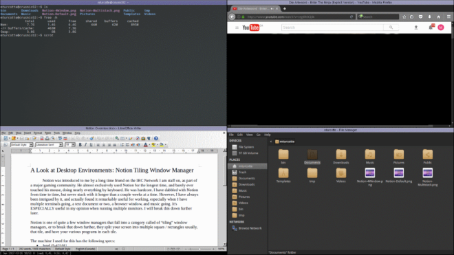 A Look at Desktop Environments: Notion Tiling Window Manager - gHacks ...