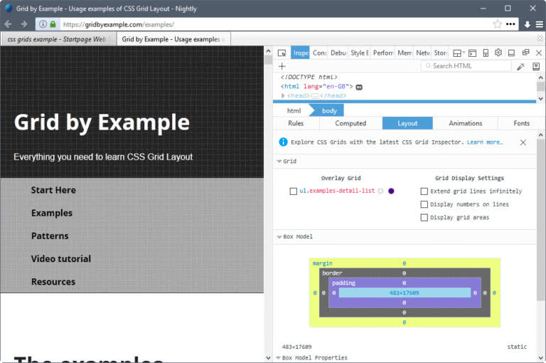 Mozilla improves CSS Grid Inspector in Firefox Nightly - gHacks Tech News
