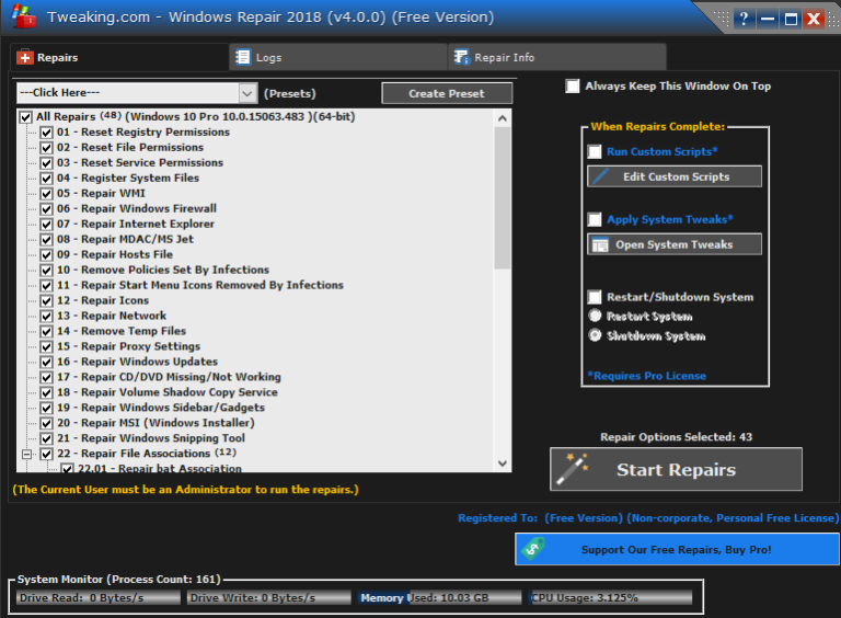 Windows Repair 4.0 released: repair Windows software - gHacks Tech News