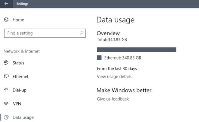 How to reset Data usage in Windows 10 - gHacks Tech News