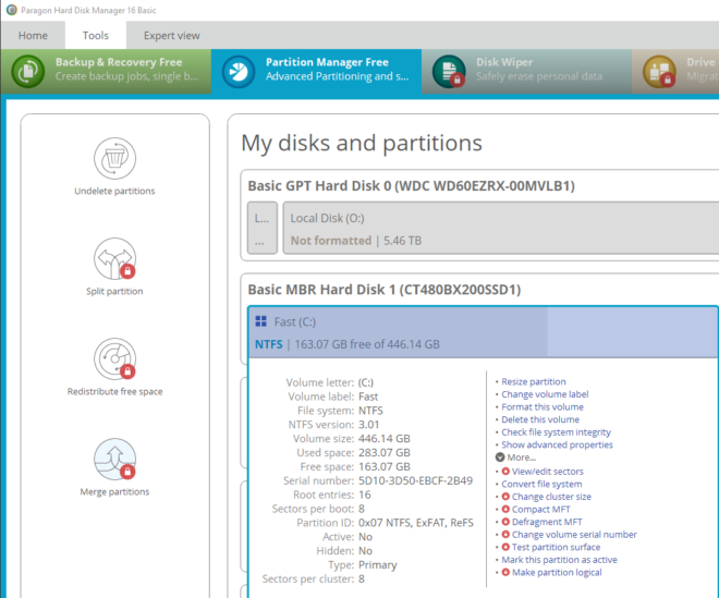 Paragon Hard Disk Manager 16 Basic review - gHacks Tech News