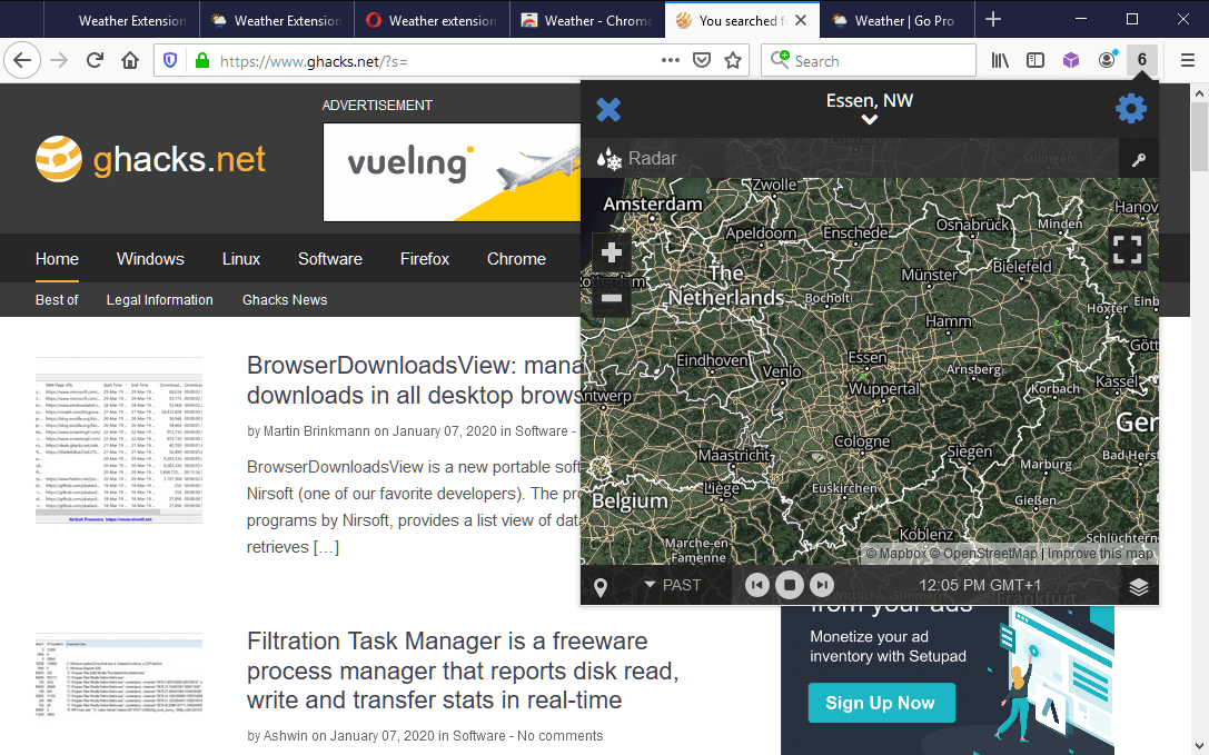 Weather is a great weather extension for your browser - gHacks Tech News