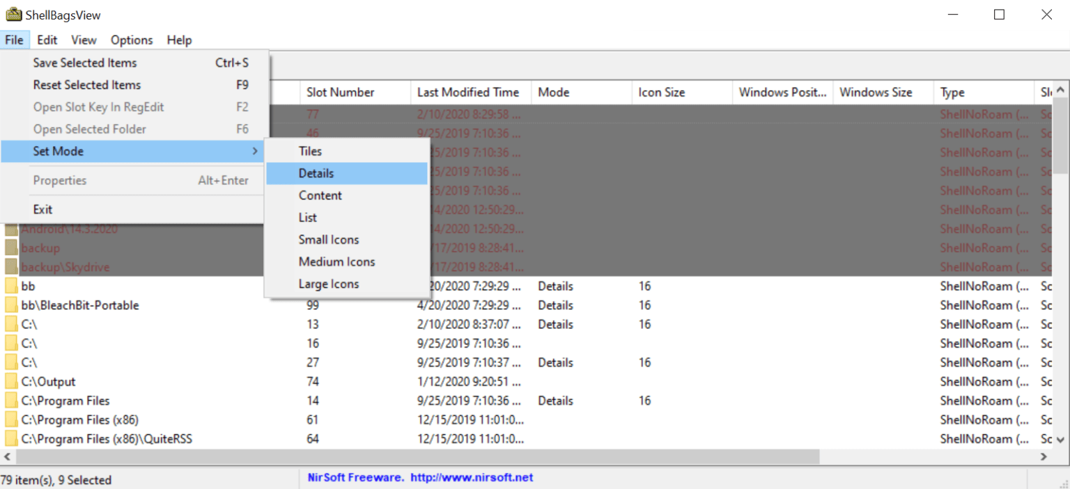 Change multiple Explorer folder View modes with latest ShellBagsView ...