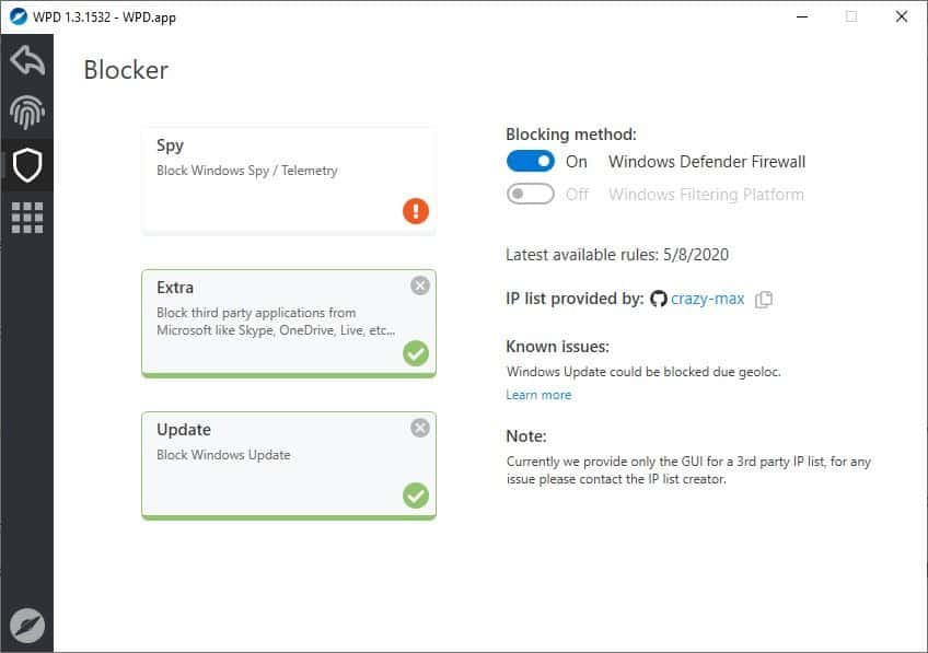 WPD 1.3.1532 adds support for Windows 10 May 2020 Update, new privacy ...