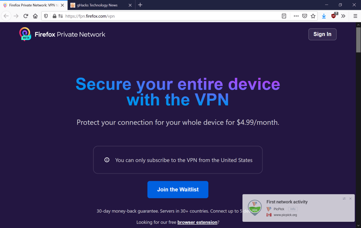 Mozilla will launch Mozilla VPN in the coming weeks - gHacks Tech News