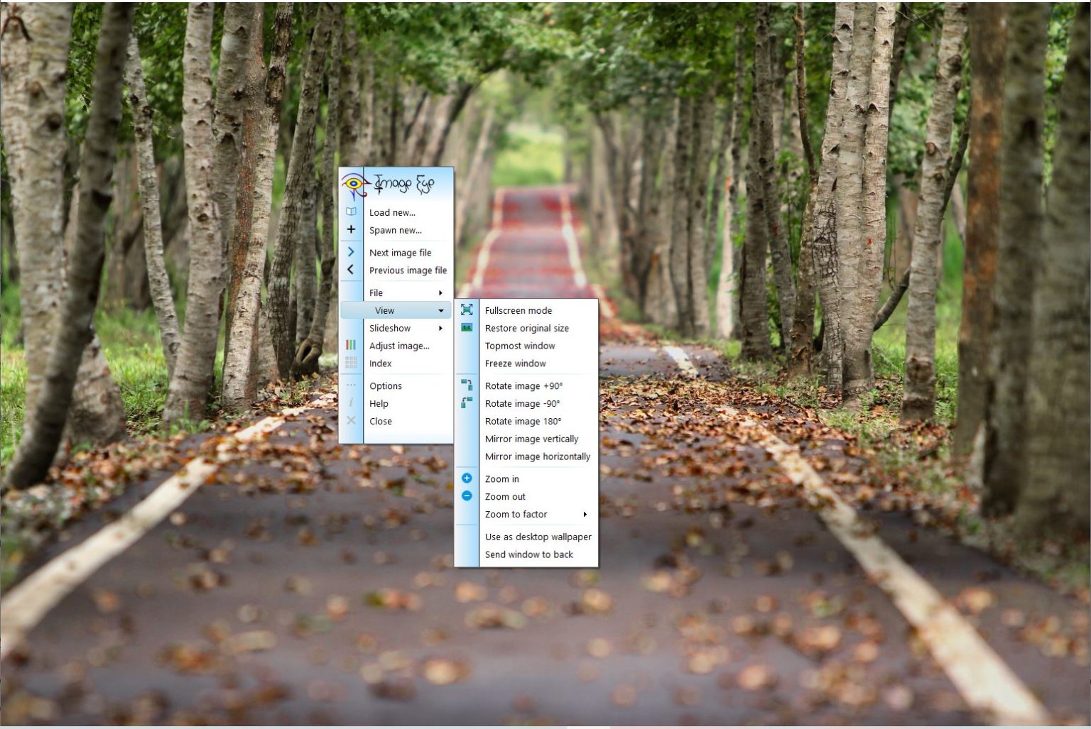 Image Eye is a freeware photo viewer that loads photos in a borderless ...