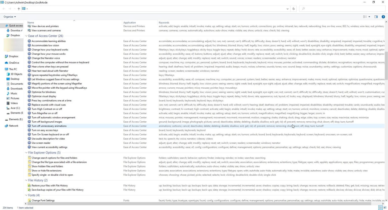 Access Windows 10 God Mode, toggle a Transparent Taskbar, Color Start ...