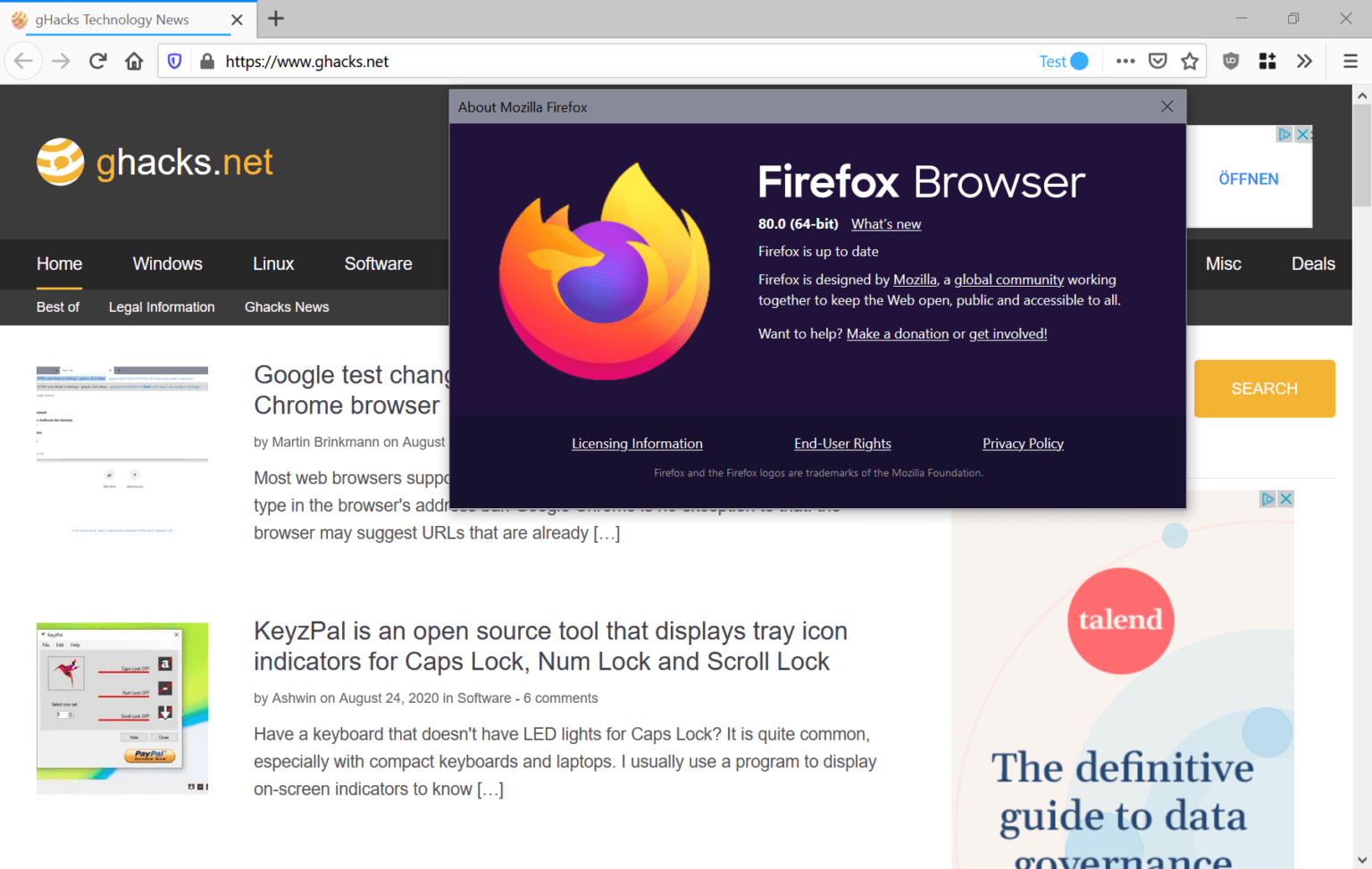 Here is what is new and changed in Firefox 80.0 - gHacks Tech News