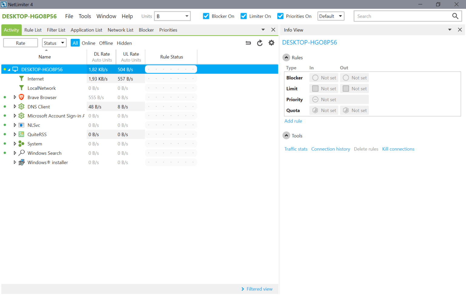 Control Internet traffic on your Windows device with NetLimiter - gHacks Tech News