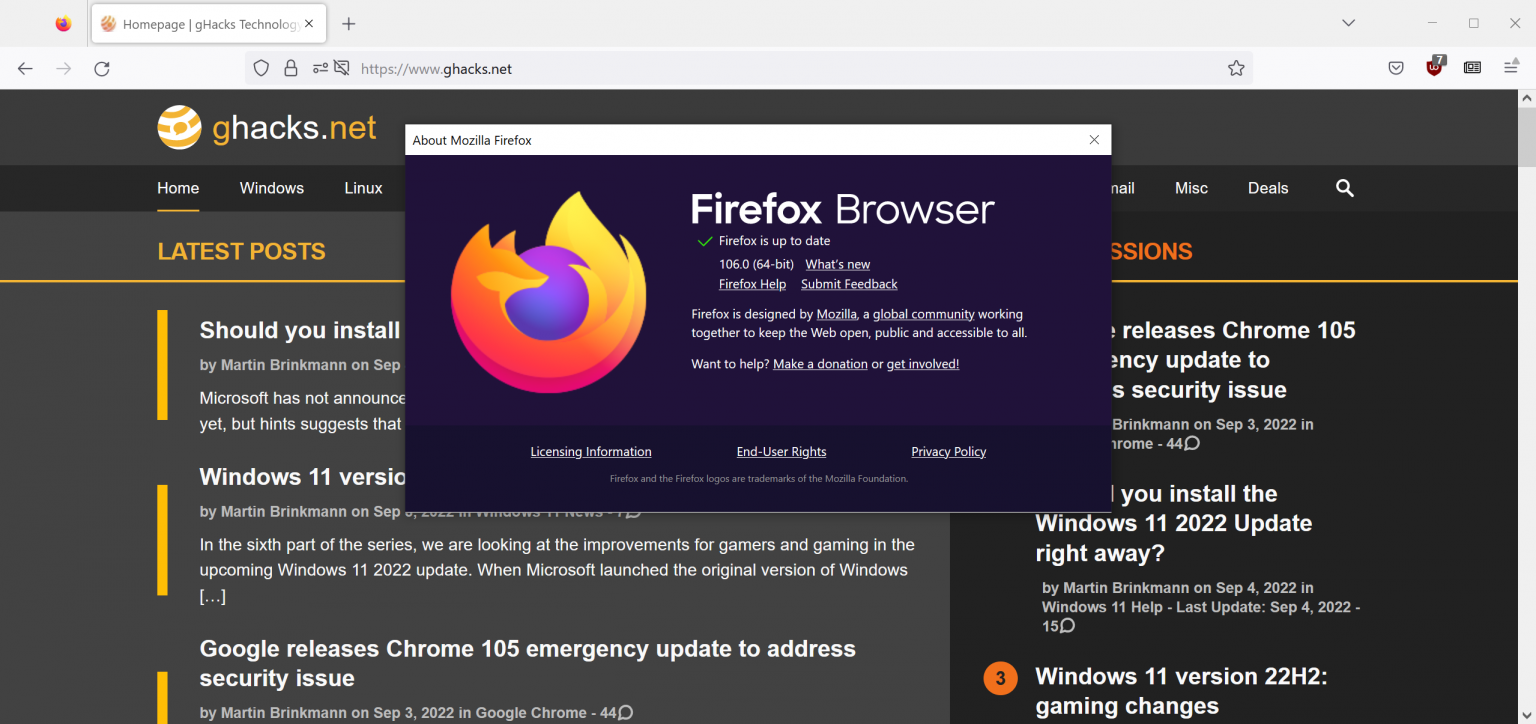 Firefox 106 is out with Firefox View and other improvements - gHacks Tech News