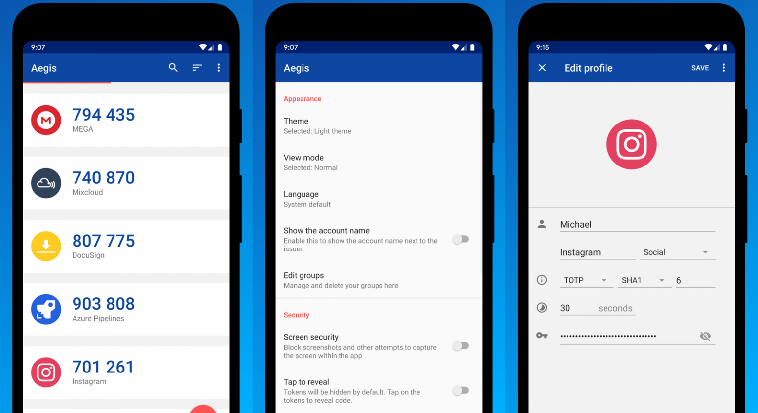 Aegis Authenticator: open source Google Authenticator and Authy ...