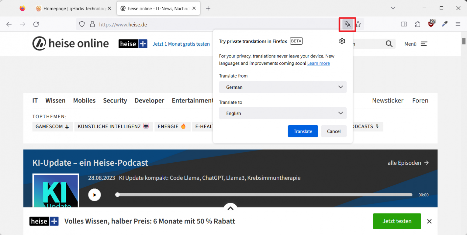 Firefox 117: native language translations, last Firefox 102 update and ...