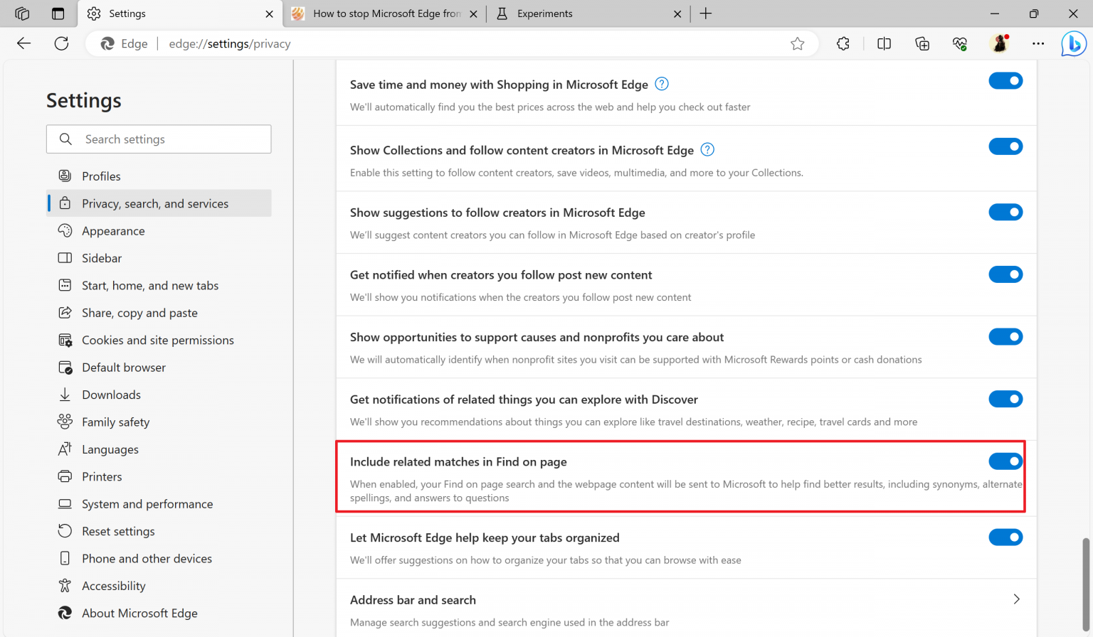 Edge 118: updated on-page search may send data to Microsoft - gHacks ...