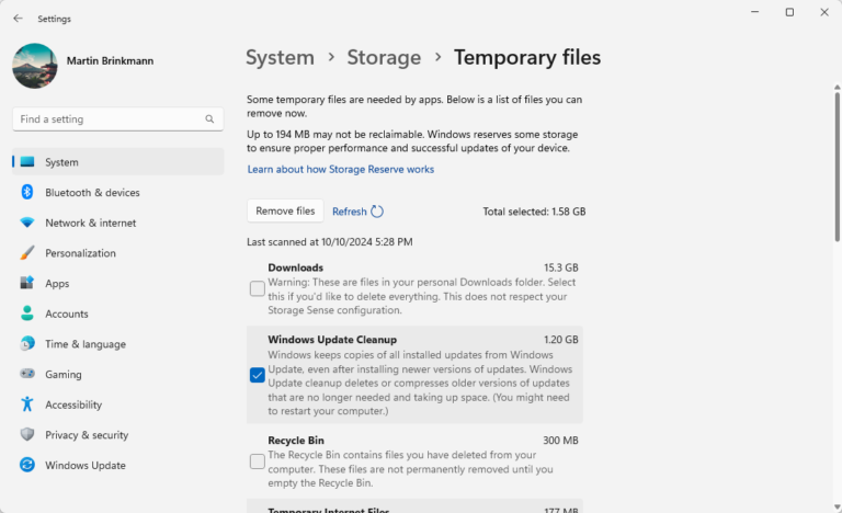 Windows 11 24H2: Cleanup is no longer deleting all temporary files ...