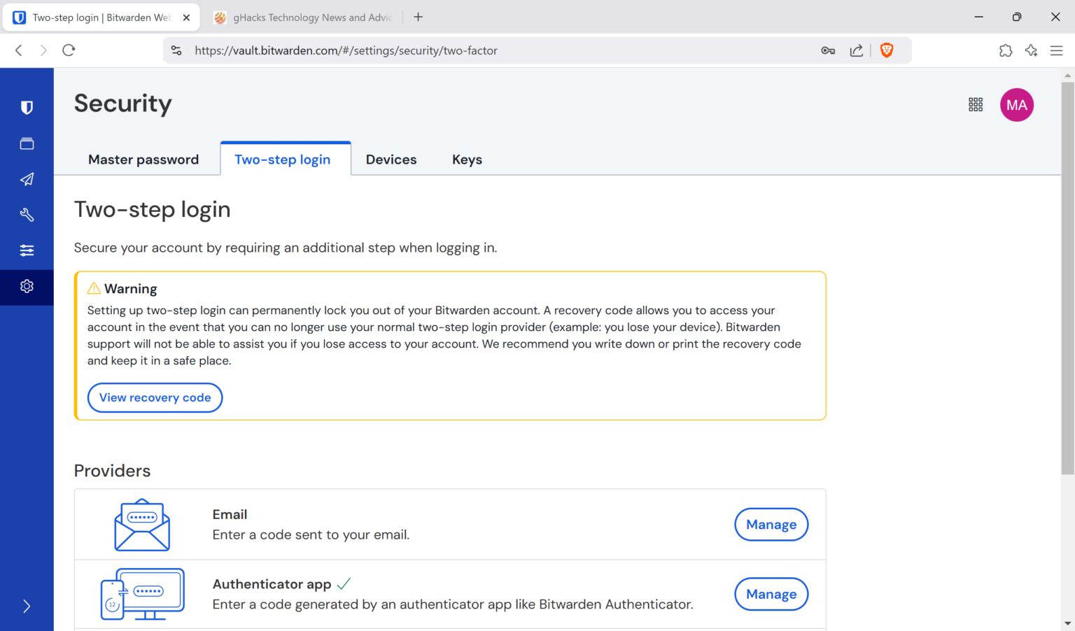 Bitwarden to enable two-step login for all users in the next days, sort ...