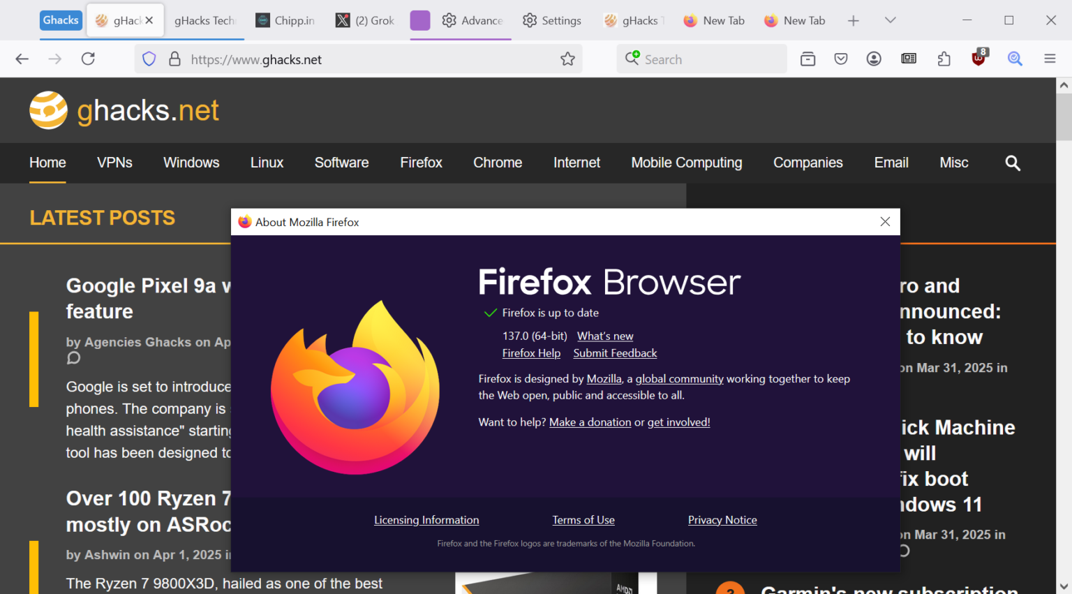 Firefox 137 rolls out with Tab Groups, Address Bar Refresh, and more - gHacks Tech News