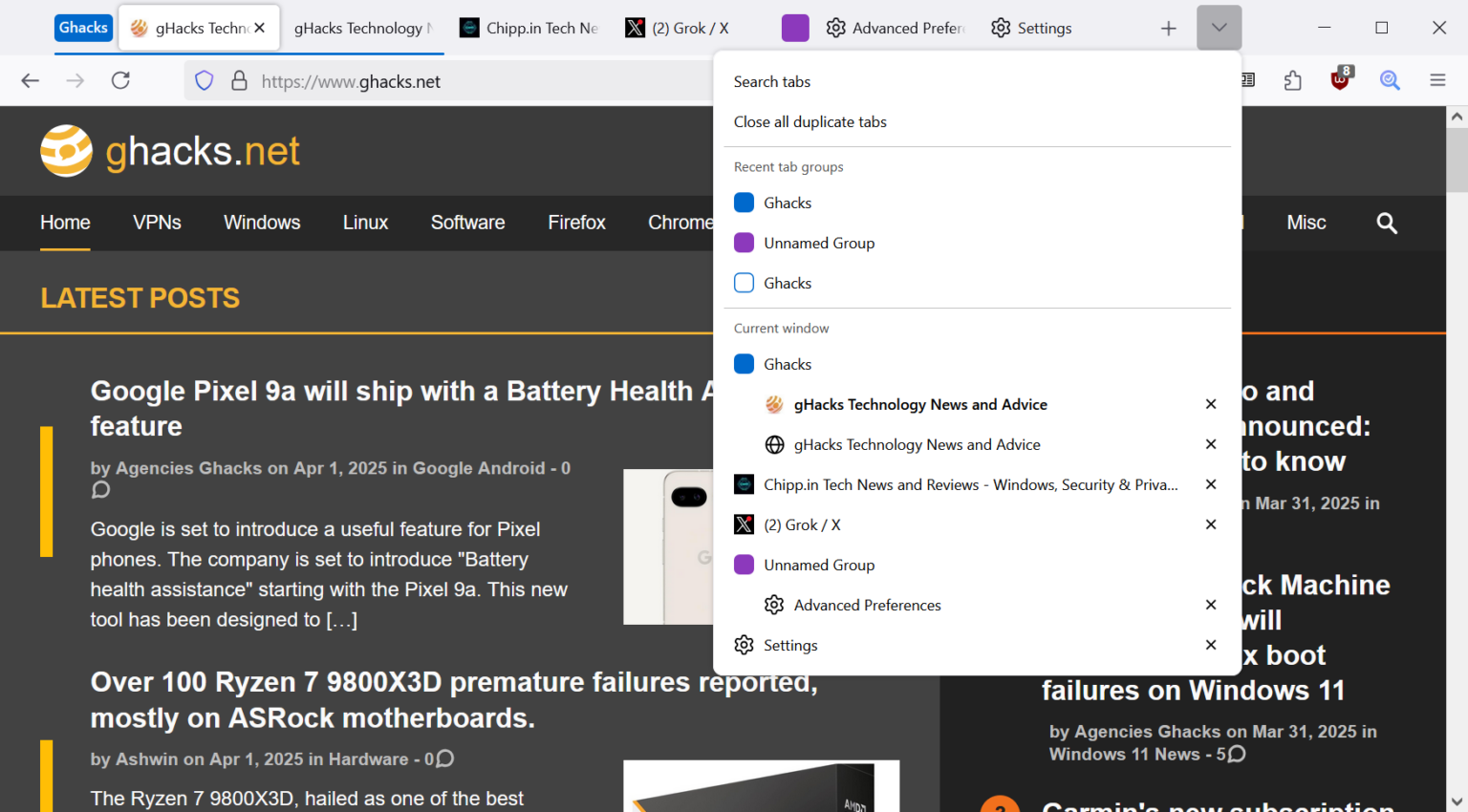 Firefox 137 rolls out with Tab Groups, Address Bar Refresh, and more ...