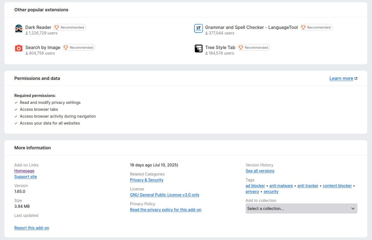 Firefox add-ons store has a new layout - gHacks Tech News